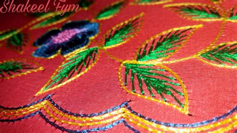 Hand Embroidery Leaf Stitch Tutorial Aari Maggam Youtube