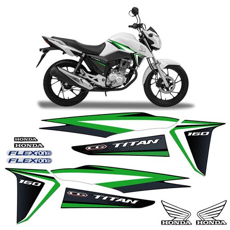 Jogo De Adesivo Honda Cg Moto Titan Ex Verde Sportinox
