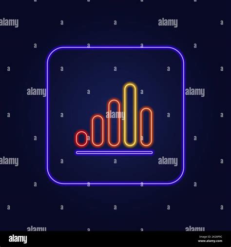 Stylish Yellow Neon Growth Graph Icon Vector Stock Photo Alamy