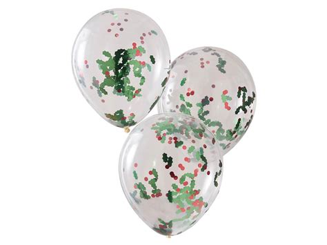 Balony Przezroczyste Z Konfetti Ostrokrzew 30 Cm 5 Szt Dobra