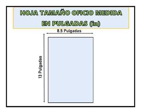 ᐉ Medidas de la Hoja tamaño Oficio en cm mm y pulgadas