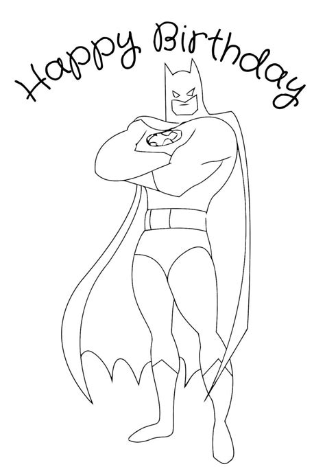 Superhero Birthday Coloring Pages Cards Free PRINTBIRTHDAY CARDS