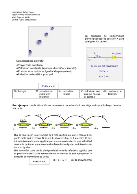 SOLUTION Movimiento Rectil Neo Uniforme Mru 1 Studypool