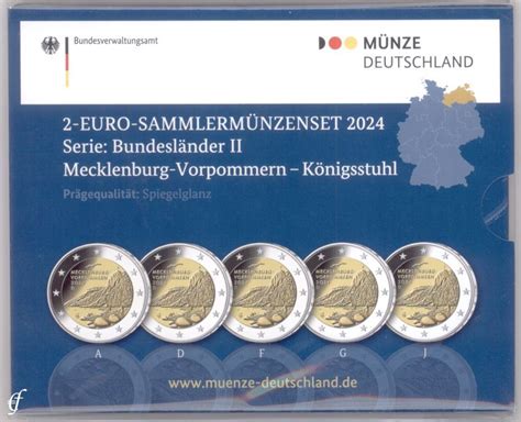 2 Euro Gedenkmünzen Set Deutschland 2024 Mecklenburg Vorpommern PP