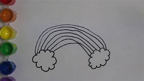 How to draw a Rainbow Color it For kids Cómo dibujar un arco iris y