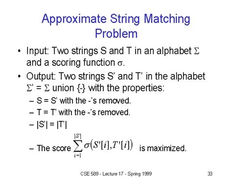 approximate string matching problem