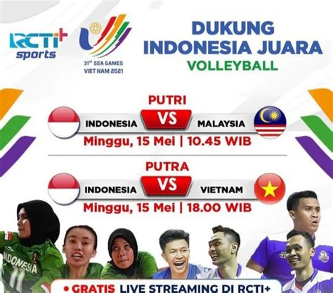 Link Live Streaming Bola Voli Putra Indonesia Vs Vietnam SEA Games