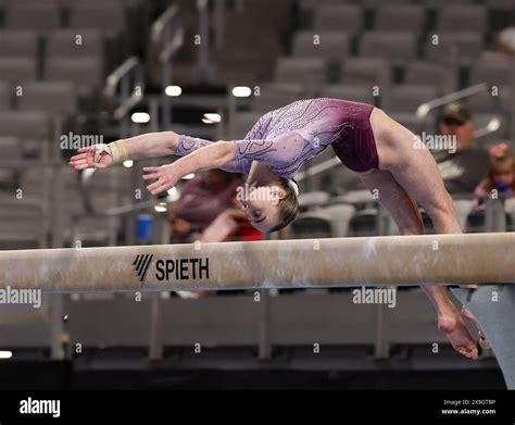 May Claire Pease Of Woga Begins Her Beam Routine During The