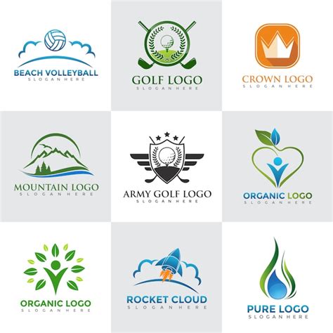 Conjunto de plantillas de diseño de logotipo moderno Vector Premium