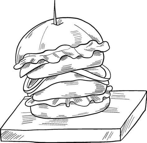 Coloriage hamburger 4 Dessin gratuit à imprimer