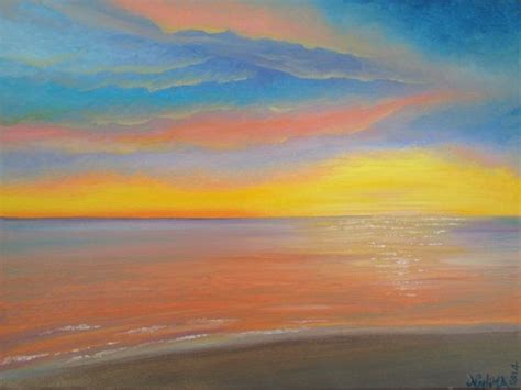 Tramonto Sul Mare Dipinto Originale Olio Su Tela Etsy Italia