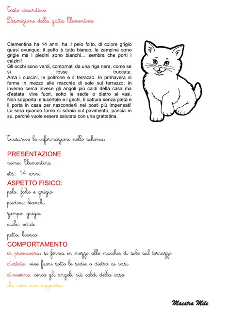 TESTO DESCRITTIVO Blog Di Maestra Mile