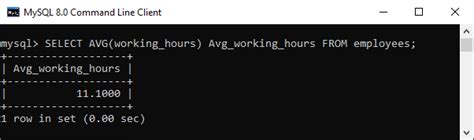 mysql avg 函数 mysql教程 一点教程