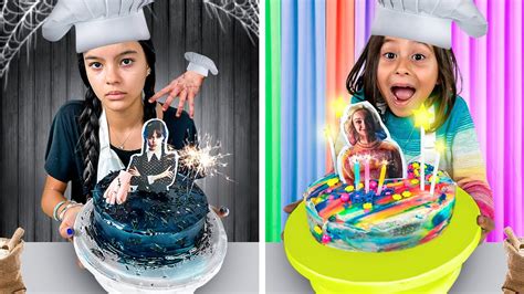 WANDINHA VS ENID Decorando Bolo De Aniversário l Melhor Bolo Ganha