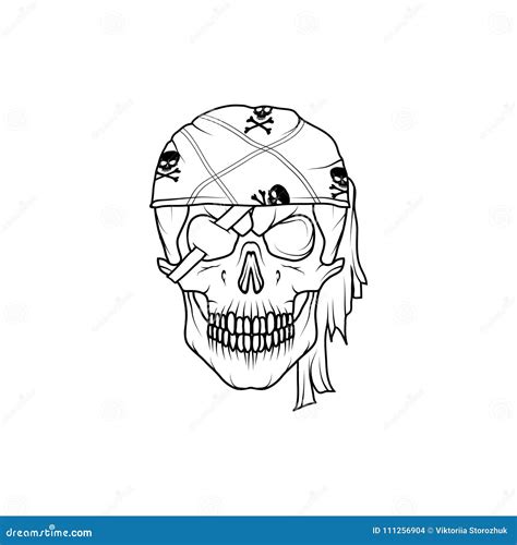 Wektorowa Ilustracyjna Pirat Czaszki Ikona Pirat Czaszka Ilustracja