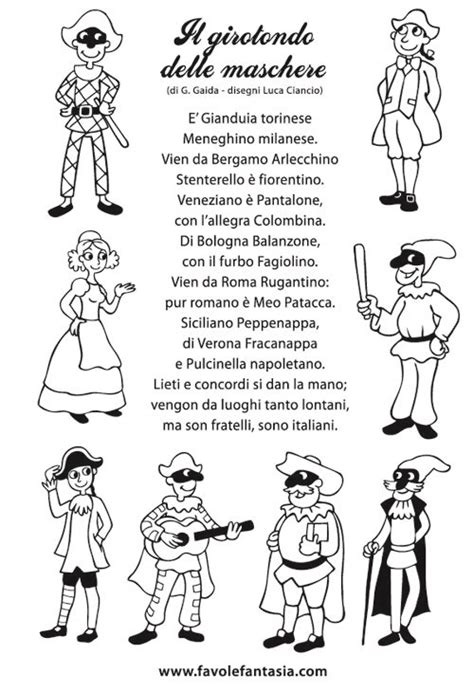 Il Girotondo Delle Maschere Filastrocche Scuola Carnevale Scuola