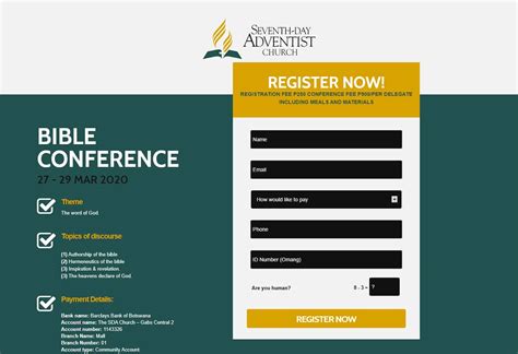 Seventh Day Registration Portal Web Mechanics