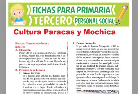 Cultura Paracas Y Mochica Para Tercer Grado De Primaria Actividades
