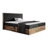 Cama Continental Baltimore 190 Doble Negro Tapiz Somieres