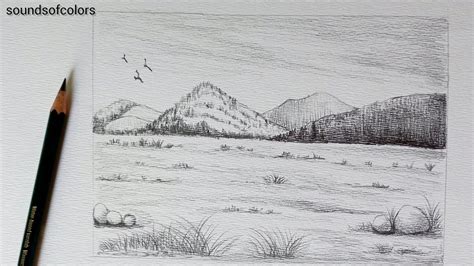 How To Draw Mountains With Pencil Easy And Beautiful Shading Drawing