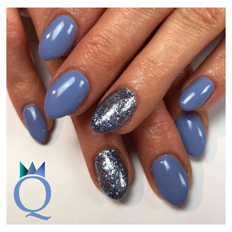 almondnails gelnails nails jeansblue glitter mandelform gelnägel