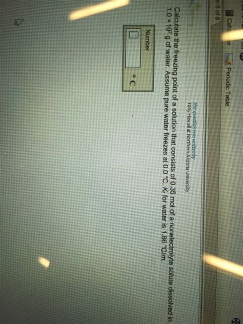 solved calculate the freezing point of a solution that