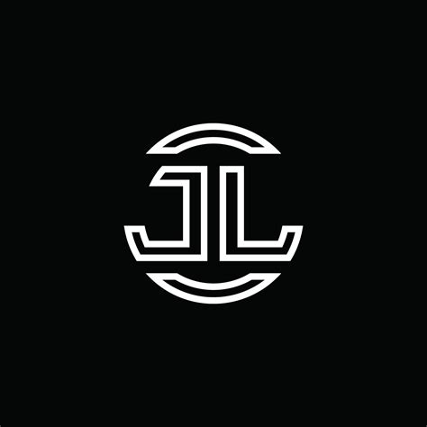 Monograma del logotipo de JL con plantilla de diseño redondeado de