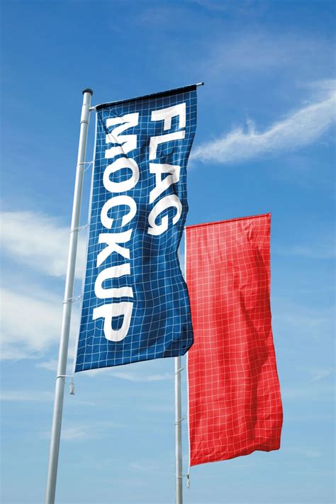 Vertical Flag Mockup Mockups Worldwide