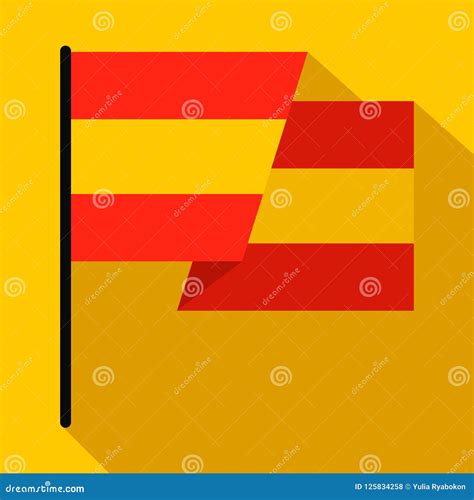 Bandera Del Icono De España Estilo Plano Stock de ilustración