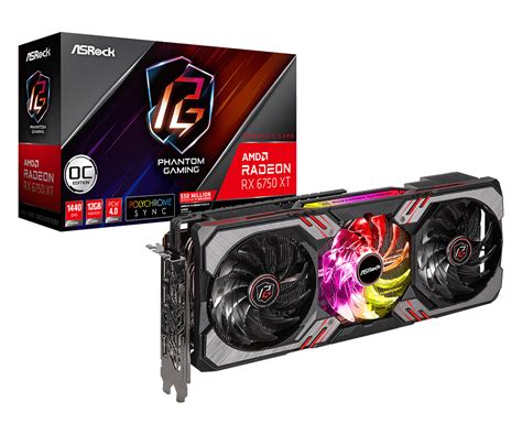 ASRock AMD Radeon RX 6750 XT Phantom Gaming D 12GB OC