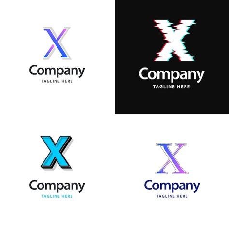 Free Vector Letter X Big Logo Pack Design Creative Modern Logos