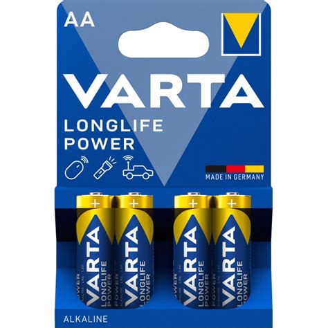 LR06 Pile Alcaline VARTA Longlife Power Blister De 4 4906 121 414