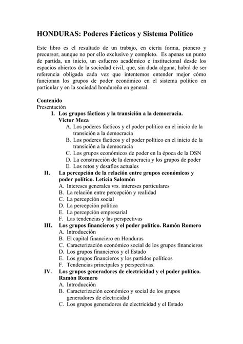 Los Poderes Del Estado De Honduras