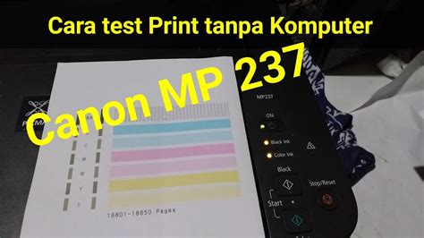 Cara Test Print Canon MP237 Tanpa Komputer Laptop YouTube