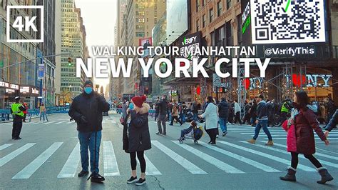 4K NEW YORK CITY Walking Tour Manhattan Broadway 32nd Street 5th