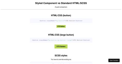 Styled Component Vs Htmlcss Codesandbox