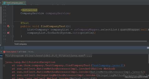 springboot mybatisplus错误：nullpointerexception 使用了 springboottest但是调mybatisplus报空指针 csdn博客