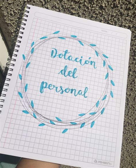 Portada cuaderno Dotación del personal Portadas de cuadernos