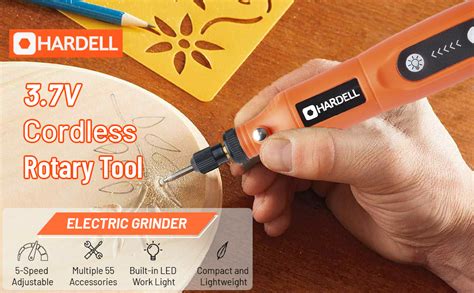 HARDELL Mini herramienta giratoria inalámbrica 5 velocidades y kit de