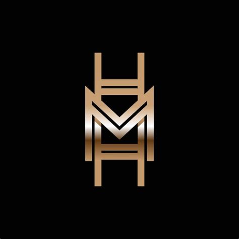 Premium Vector Luxury Golden Monogram Style Letter Initial Mh Or Hm