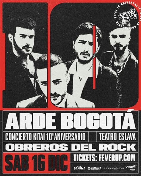 Arde Bogotá y Gabriel de Shinova estarán presentes en el X Aniversario