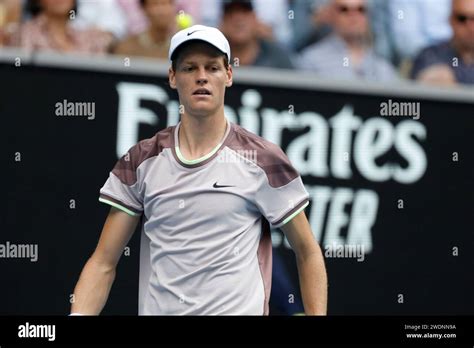 Jannik Sinner ITA During Their Round Four Singles Match AgainstKaren