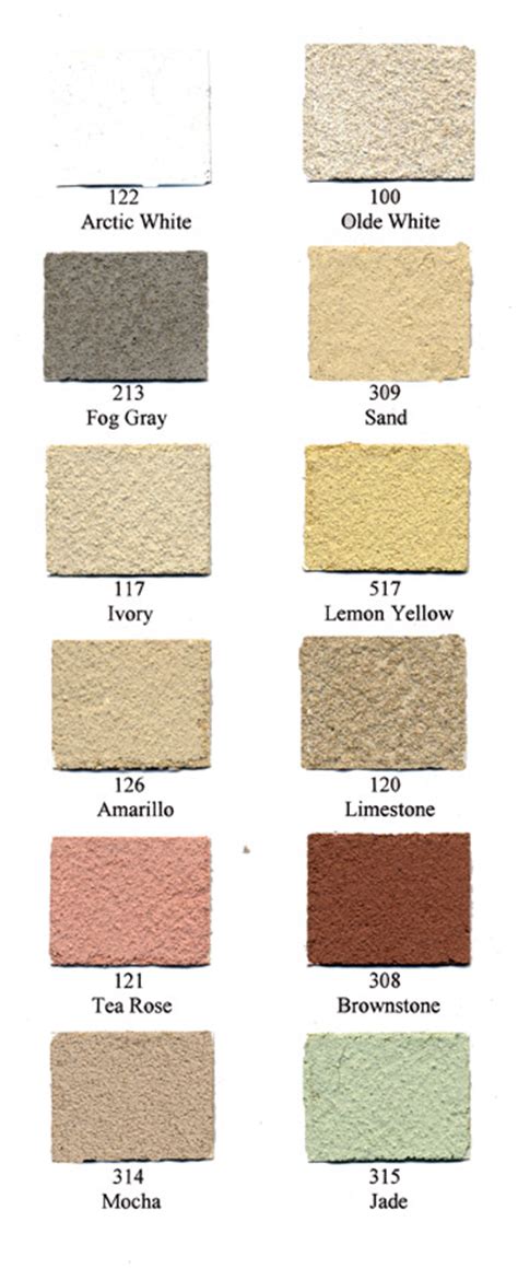 Exterior Stucco Paint Color Chart