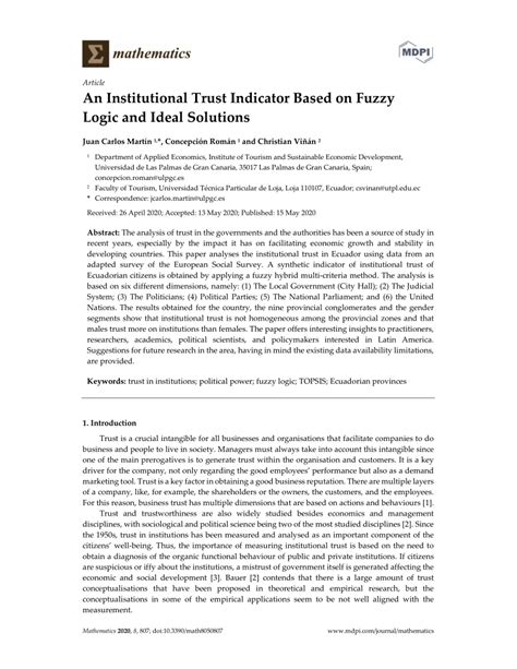pdf an institutional trust indicator based on fuzzy logic and ideal solutions