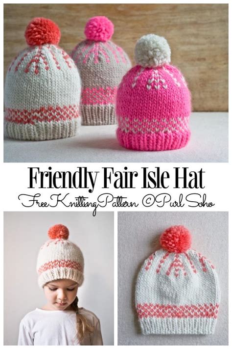 Friendly Fair Isle Hat Free Knitting Pattern Knitting Pattern In 2023