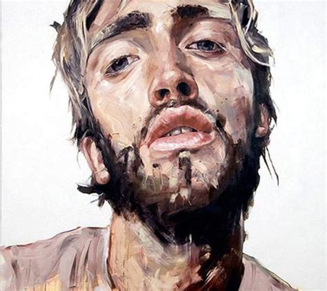 A Painting Of A Man With His Eyes Closed