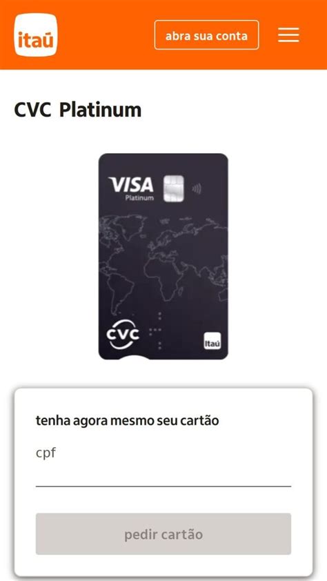 Cart O De Cr Dito Cvc Visa Platinum Veja Como Solicitar