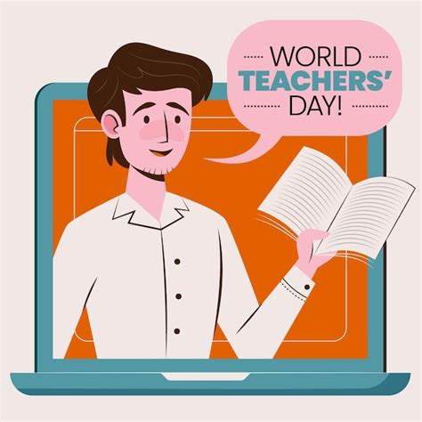 Dibujado a mano ilustración plana del día del maestro Vector Gratis