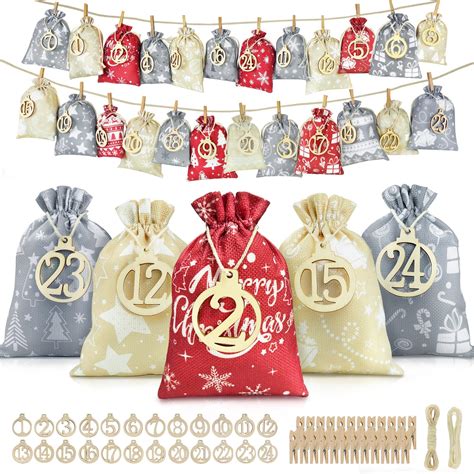 Adventi Adventskalender zum Befüllen 24 Stück Weihnachtskalender 2023