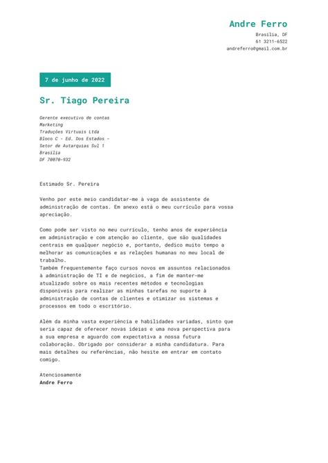 Carta De Apresenta O Modelos Prontos E Como Preencher Proteja
